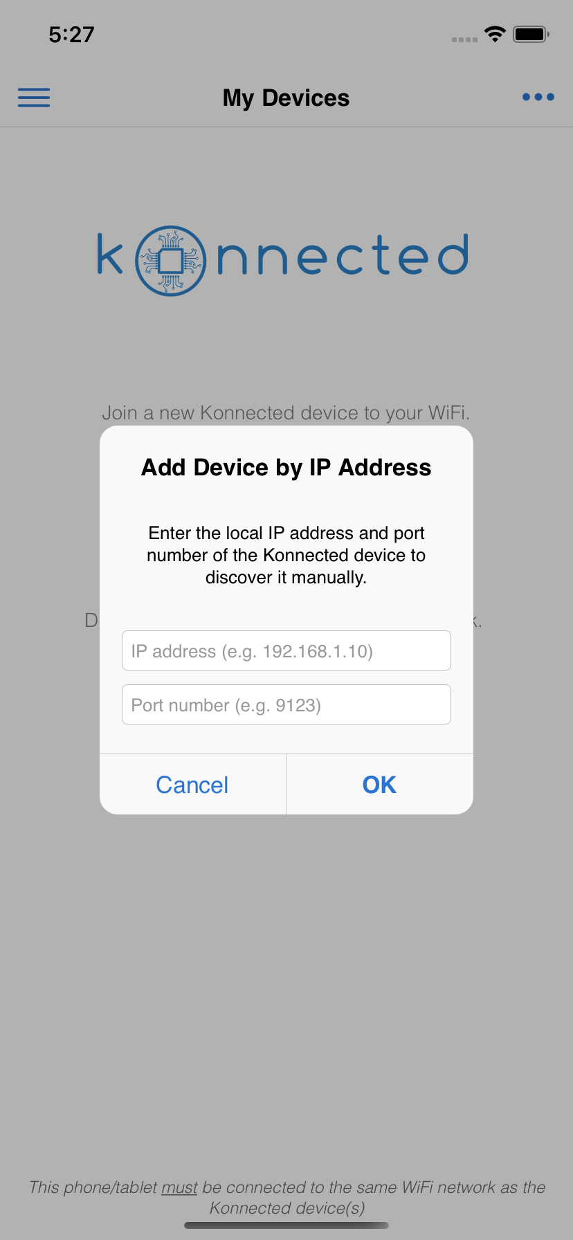 Manually Add Device by IP Address in Konnected App