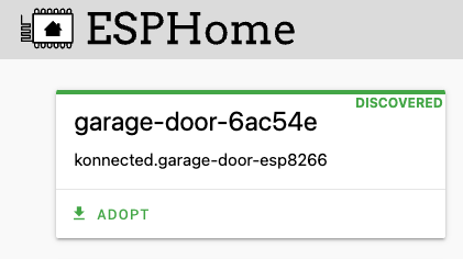 Adopt a Konnected device running ESPHome into ESPHome Dashboard
